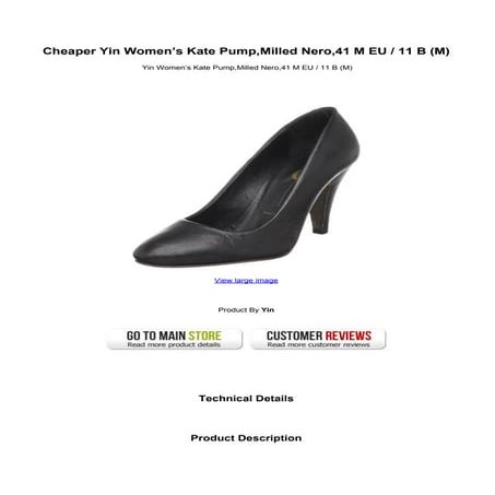 Cheaper yin womens kate pump milled nero41 m eu 11 b m | PDF