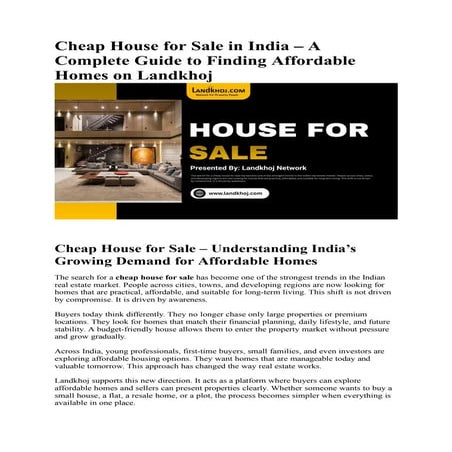 Cheap House for Sale – Understanding India’s Growing Demand for ...