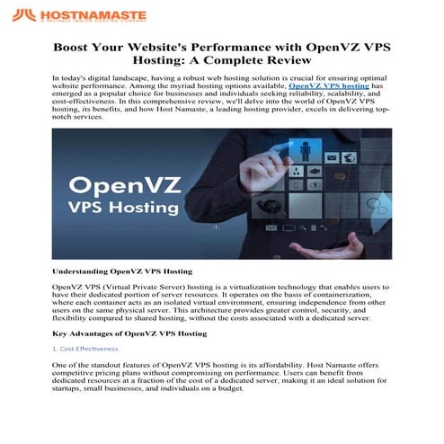 Cheap OpenVZ VPS Hosting | PDF | Computing | Technology & Computing
