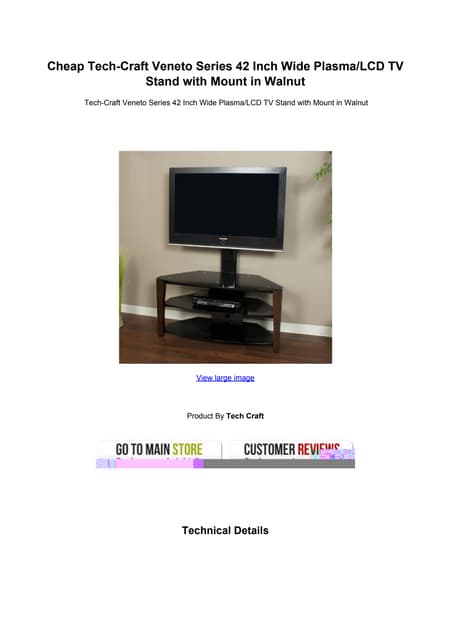 Shop tech craft cre60b 60 inch wide flat panel tv credenza - black | PDF