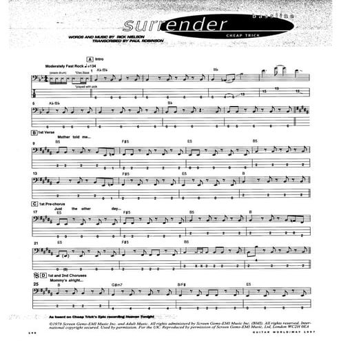 Cheap trick surrender | PDF