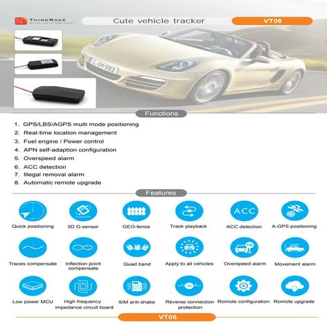 Cheap vehicle gps tracker VT06 ThinkRace Technology | PDF