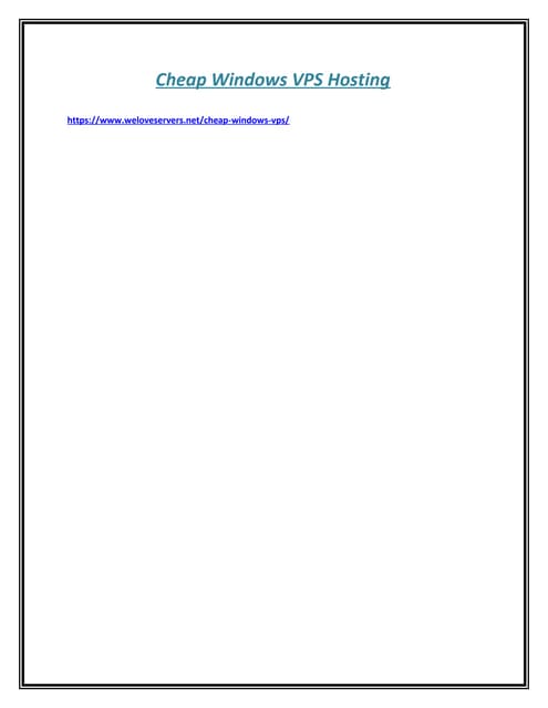 Windows vps hosting providers | DOC | Web Hosting | Internet