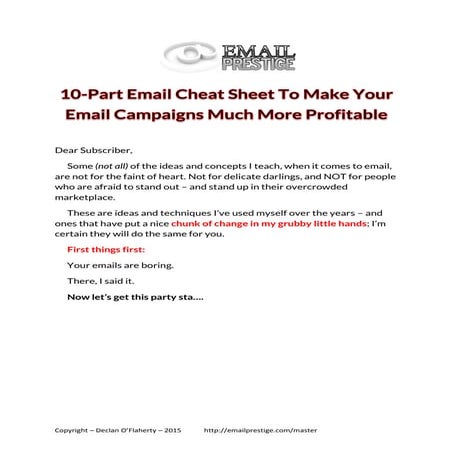 Cheat shet-email-ideas | PDF
