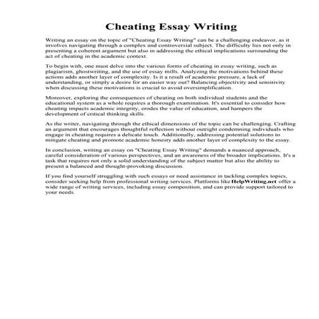 Cheating Essay Writing.pdfCheating Essay Writing | PDF