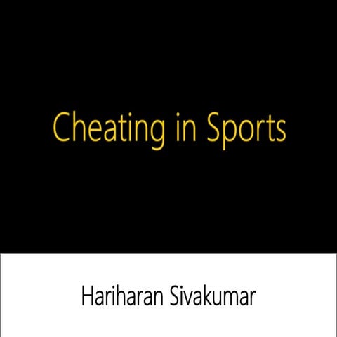 Cheating in sports | PPTX