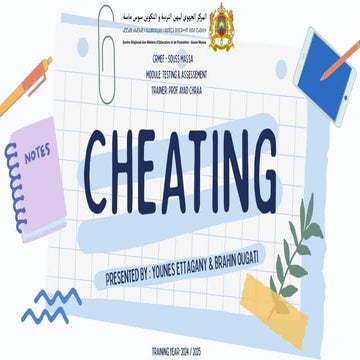 Cheating in exams among Moroccan high school students | PPT