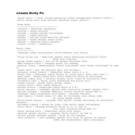 Cheats bully pc | PDF