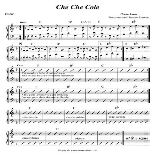 Che che cole piano | PDF