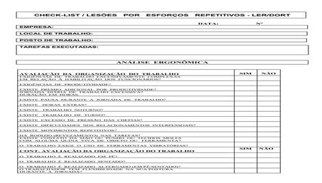 Check list nr 17 - ergonomia | PDF