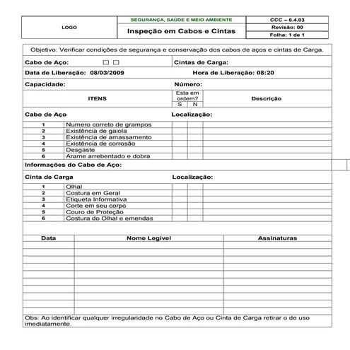 Check list-de-cabos-e-cintas | PDF