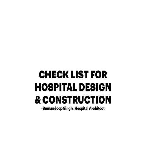 HOSPITAL DESIGN & PLANNING CHECK LIST | PDF