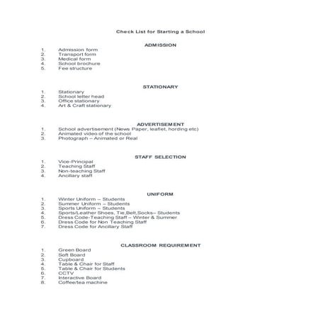 Check list-for-starting-a-school | DOC