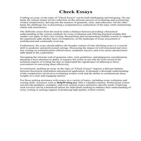 Check Essays. 7 ways to Edit your Essay for 13 higher grades 2023 | PDF