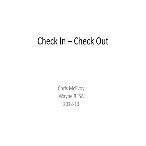 Checkin checkout | PPT