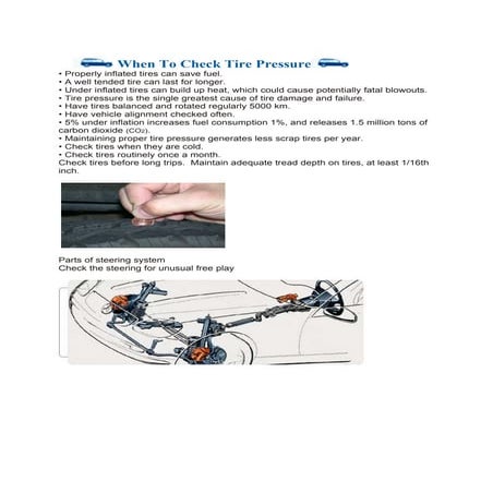 Checking Tire And steering | PDF