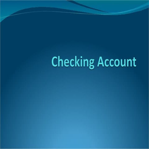 Checking account | PPT