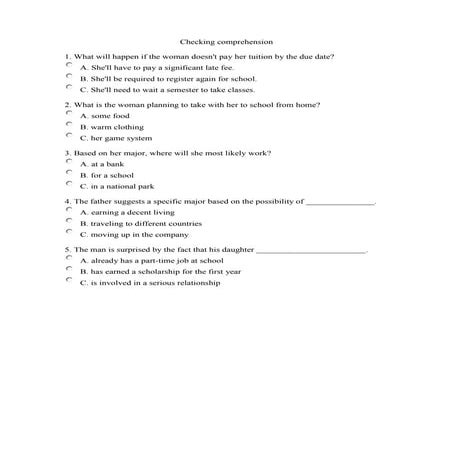 Checking comprehension | DOCX