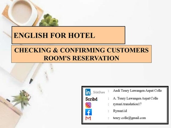 ENGLISH FOR HOTEL: UNDERSTANDING GUESTS PROBLEMS DURING THEIR STAY AND ...