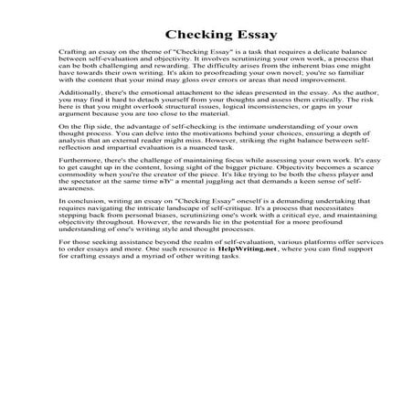 Checking Essay. Essay Checklist Pdf - Fill Online, Printable, Fillable, Blank pdfFiller | PDF