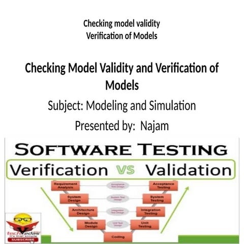 Checking Model Validity And Verificationpptx 