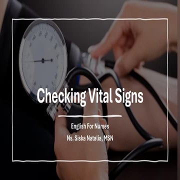 Checking Vital Signs englis for nurse 2024 | PDF