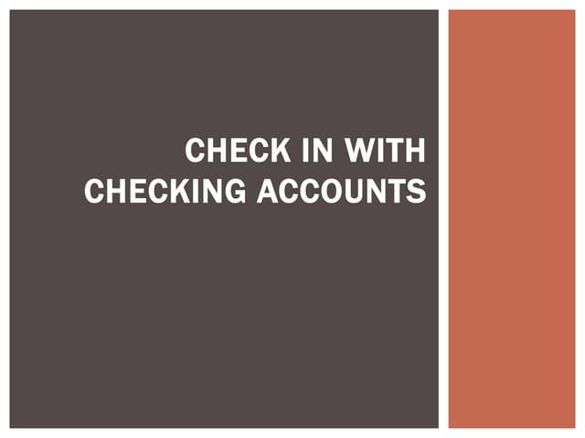 Checking account | PPT