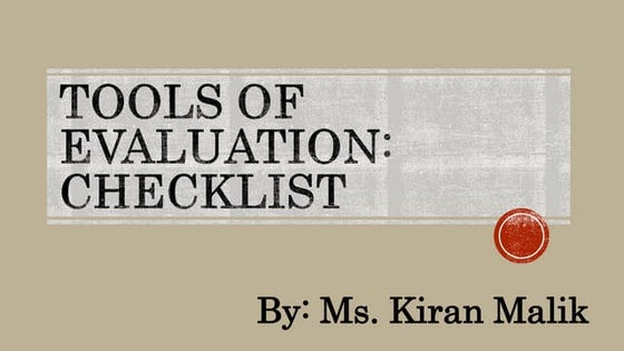 Checklist and rating scale | PPT