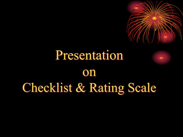 Checklist and rating scale | PPTX