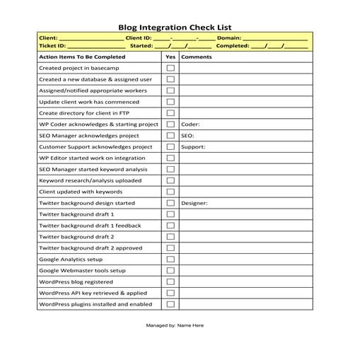 Check list blog integration | PDF
