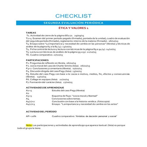 Check list 2 | DOCX