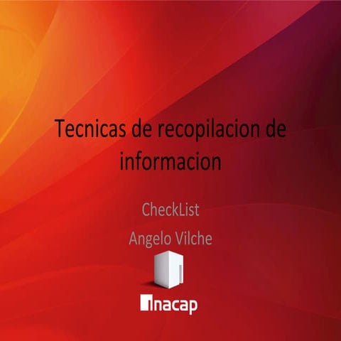 Check list tecnica de recopilacion de informacion V2 | PPTX