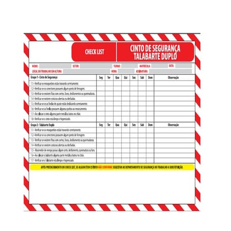 Check List Cinto Segurança | PDF