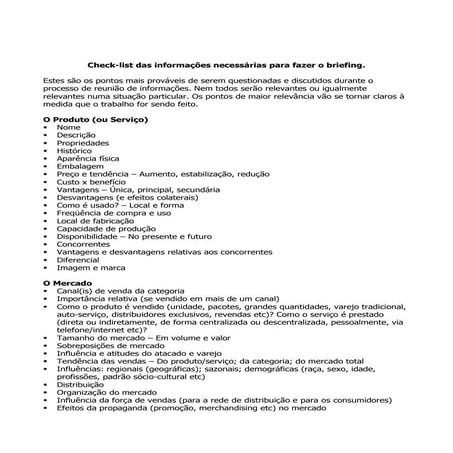 Check list de briefing | DOCX