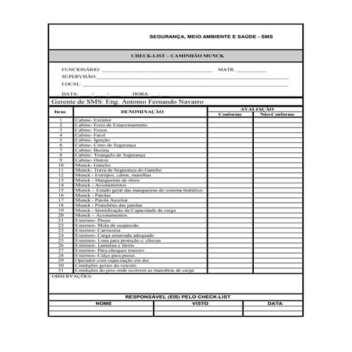 Check list veículos | DOC