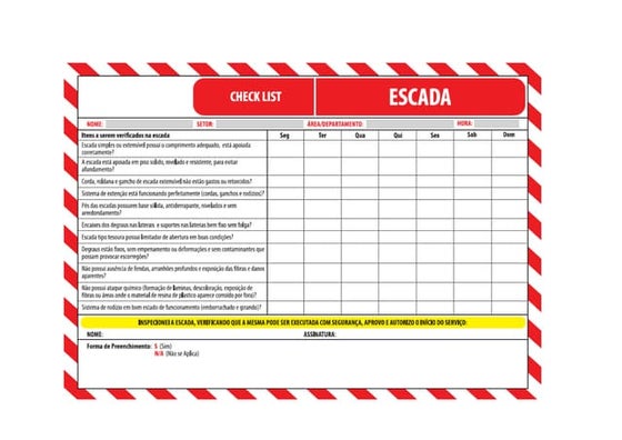 Check List para plataforma Elevatória - NR 18 | PDF