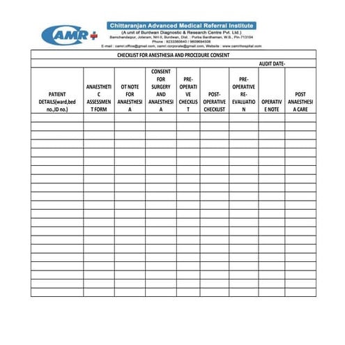 CHECKLIST FOR ANESTHESIA AND PROCEDURE CONSENT.docx
