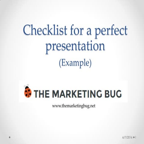 Checklist for a perfect presentation | PDF