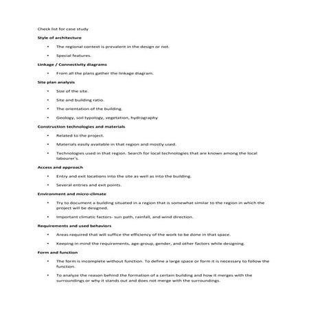 Check list for case study | PDF