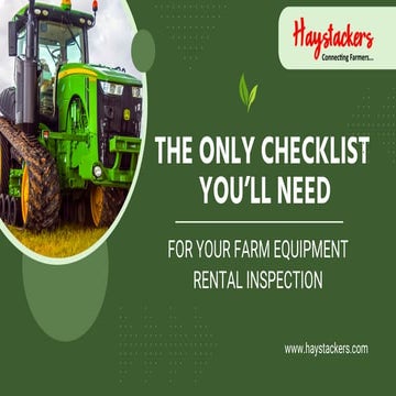 Checklist for Equipment Inspection during Rental | PDF