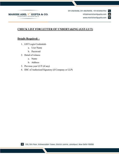 Check List for DIN (DIR-3 KYC) on Manish Anil Gupta | PDF | Credit ...