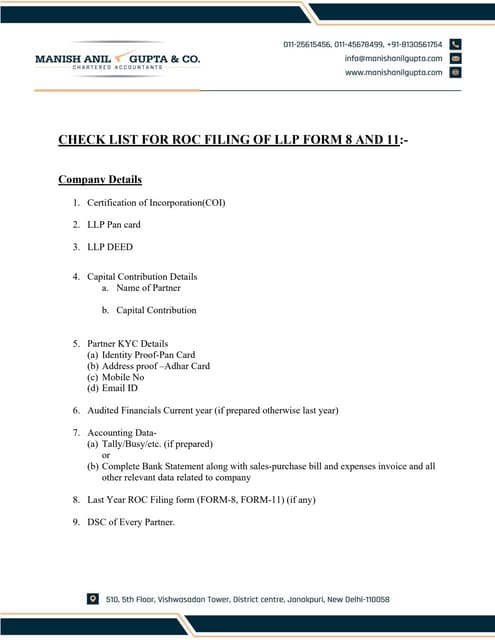 Checklist for Required Documents for Audit Books Finalisation | PDF