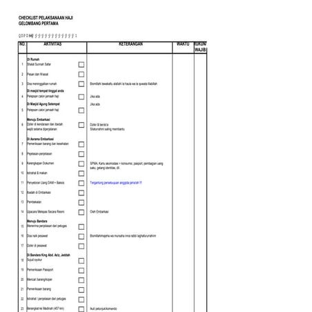 Check list haji | PDF