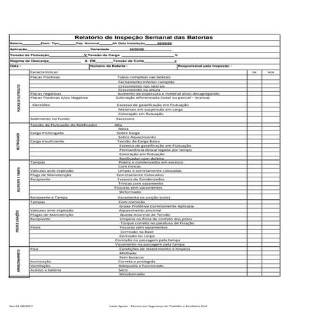 Check List de Inspeção em Baterias Elétricas | PDF