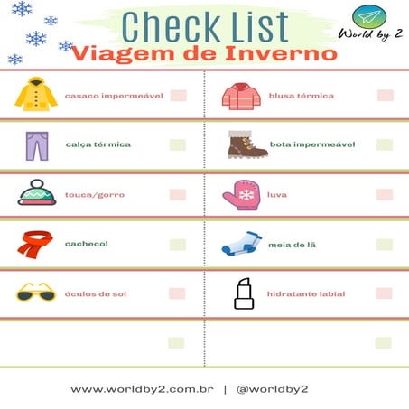 Check list mala de Viagem no Inverno | PDF