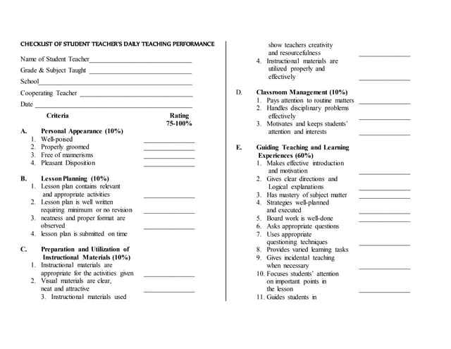 Teaching demonstration evaluation form | DOCX