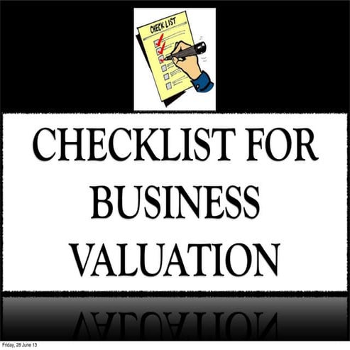 Business Valuation Checklist | PPT