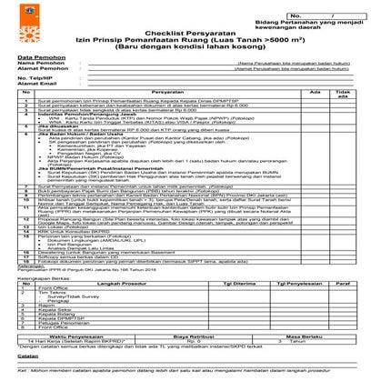 Checklist persyaratan ippr | PDF