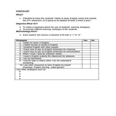 Checklist | DOCX