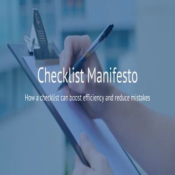 How a Checklist can Boost Efficiency and Reduce Mistakes | PPT
